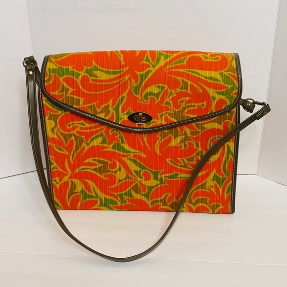 Bags | Vintage 7s Bag Orange Front Locking Retro Bag Throwback Decor ...